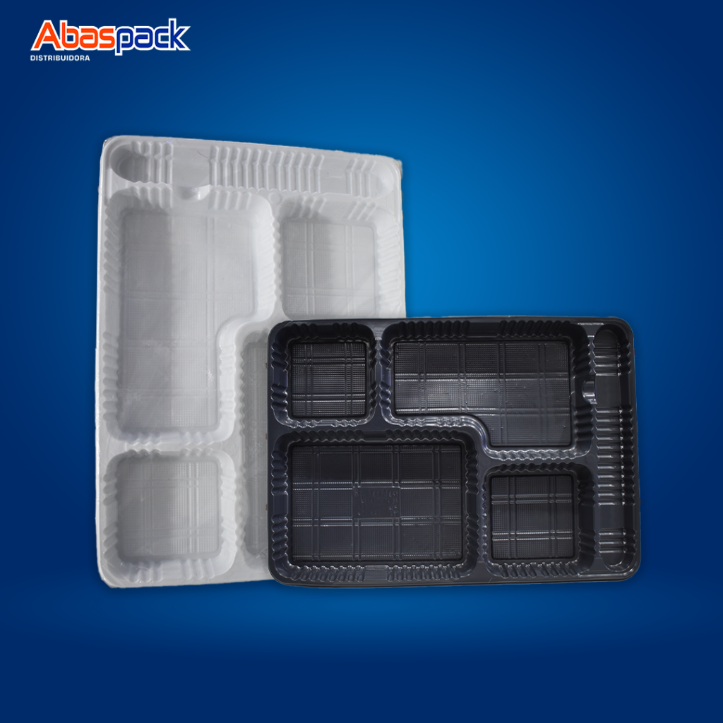 Bandeja plástica 5 divisiones – Abaspack Distribuidora